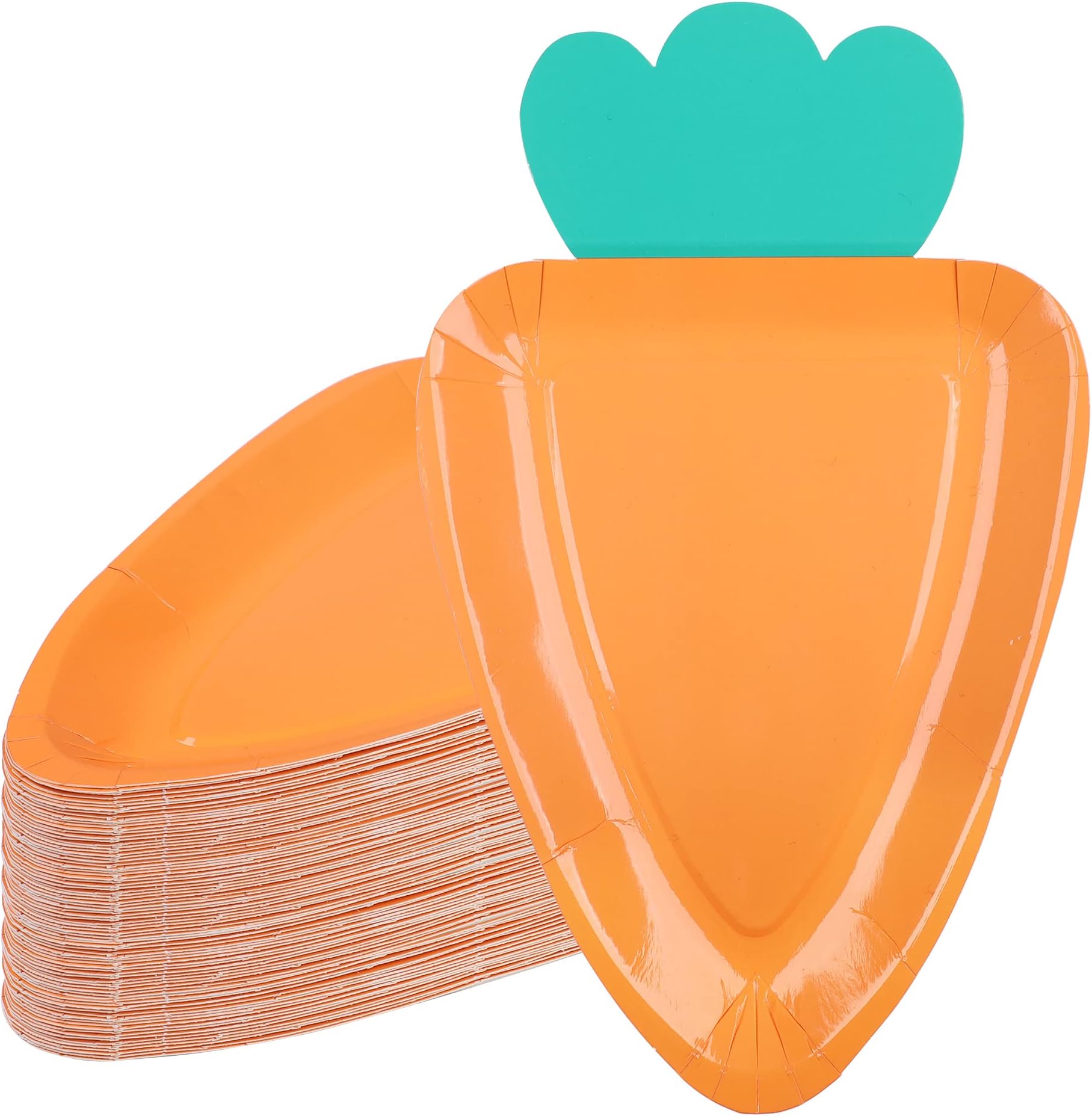 Amazon.com: Augisteen 24 PCS Easter Paper Plates Carrot Shape ...