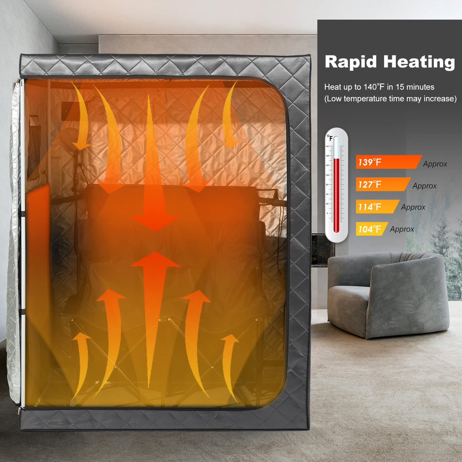 iDOTODO Full Body Portable Personal Infrared Saunas for Home, 2 Person ...