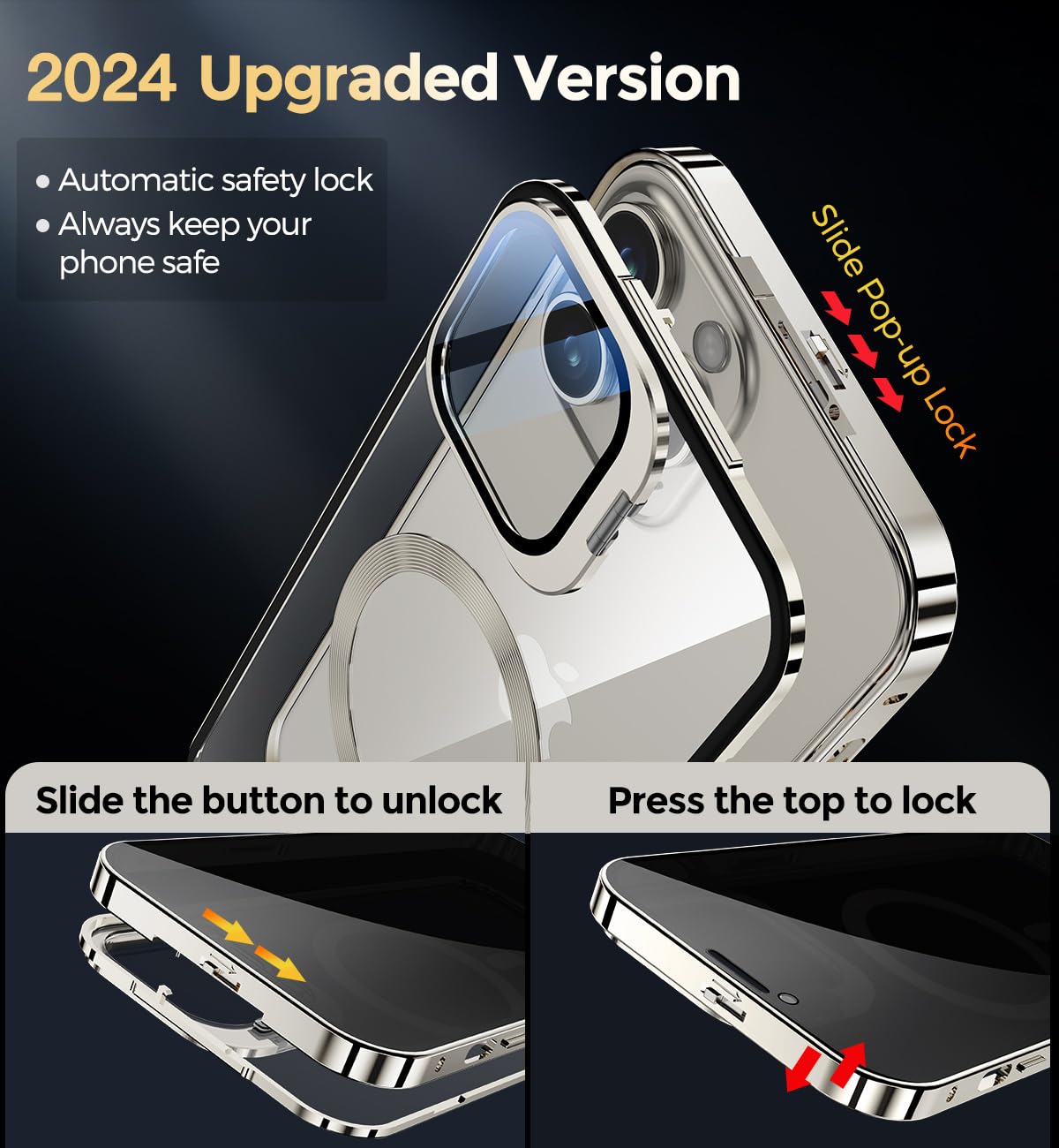 Snapklik.com : YUNHUASMCamera Invisible Stand & Slide Pop-up Lock Magnetic Privacy Case For ...