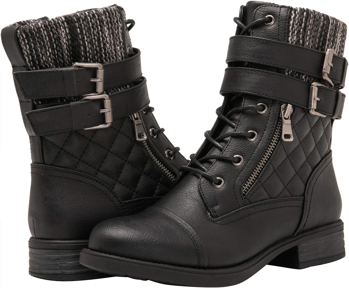 Amazon.com | GLOBALWIN Women's Fashion Low Heels Lace Up Ankle Boots ...