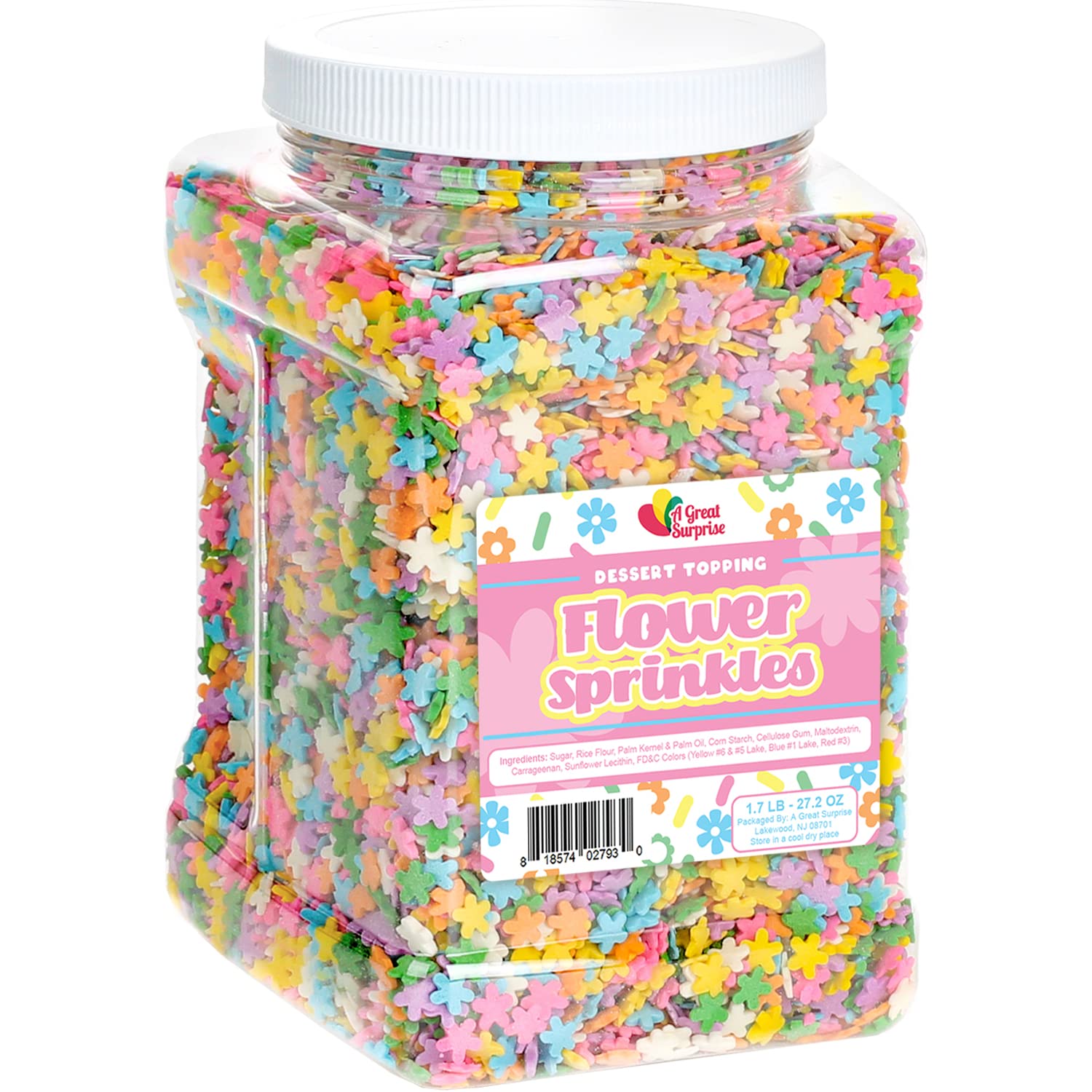 Flower Sprinkles Pastel Flower Dessert Toppings 1 7 Lb Daisy ...