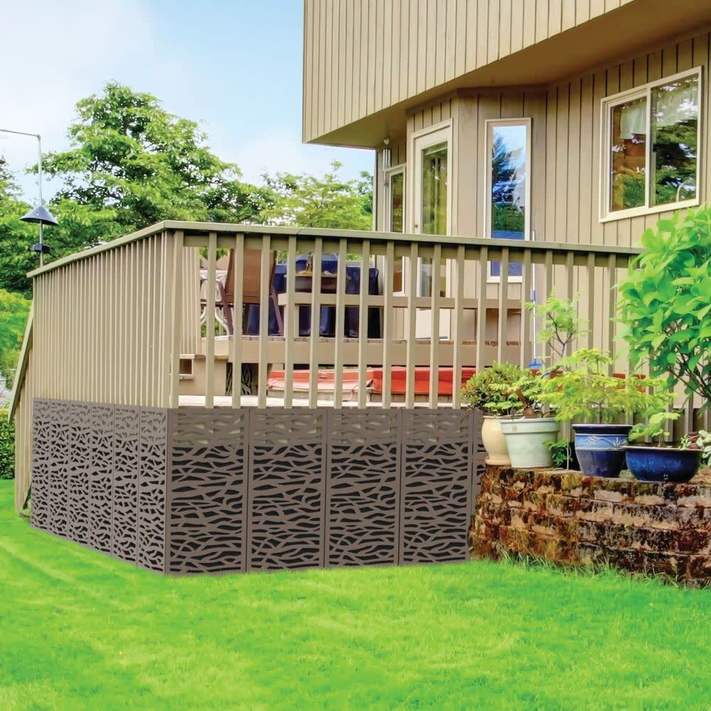 Barrette Outdoor Living 73030575 Sprig Decorative Screen Panel, Saddle