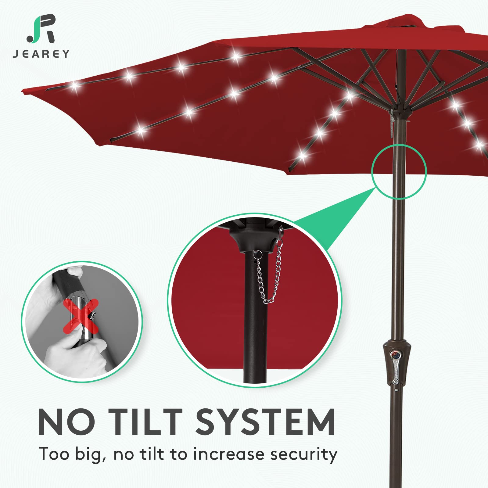 Snapklik.com : JEAREY Upgrade 11FT LED Lighted Patio Umbrella, Solar ...