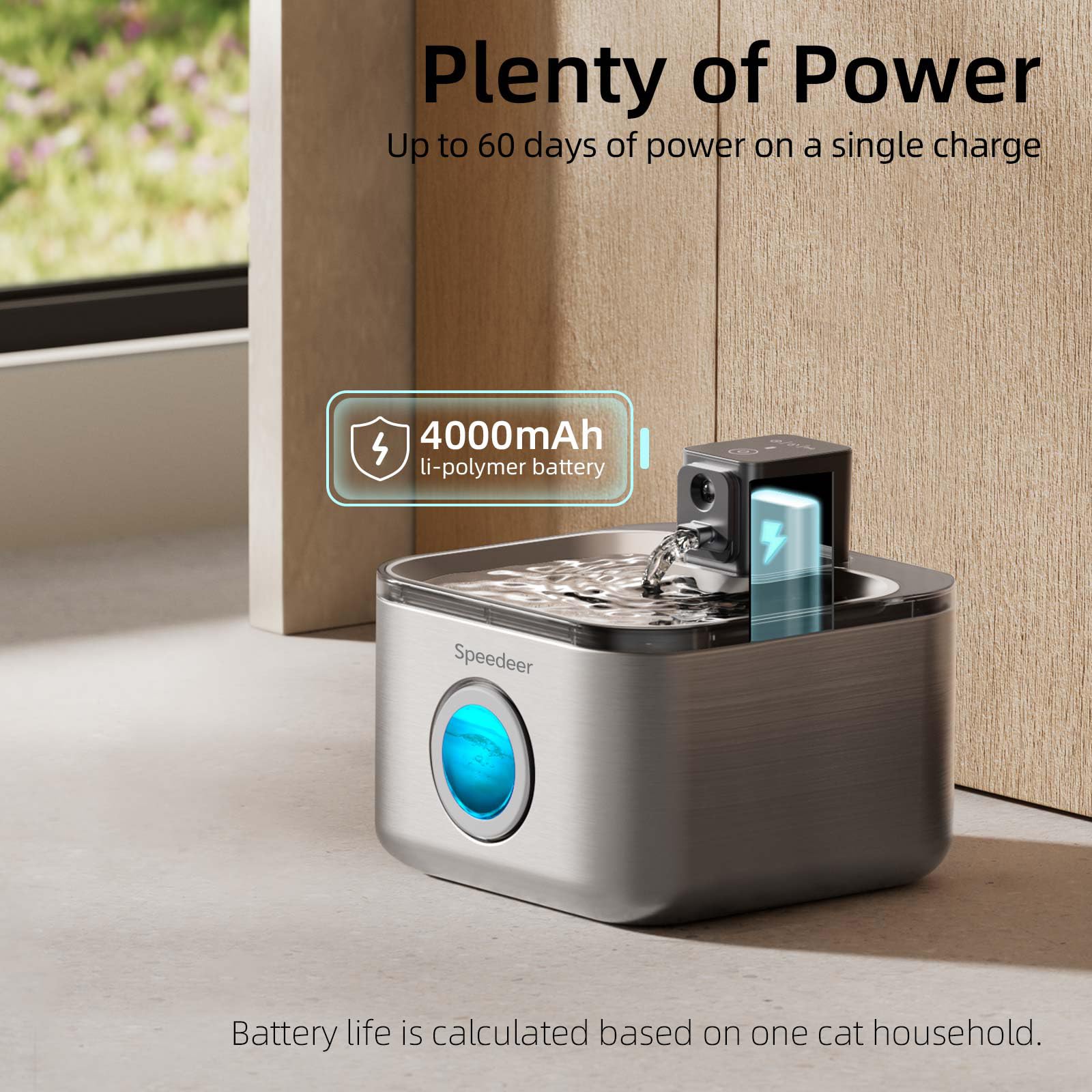 Snapklik.com : Speedeer Wireless Cat Water Fountain Stainless Steel ...