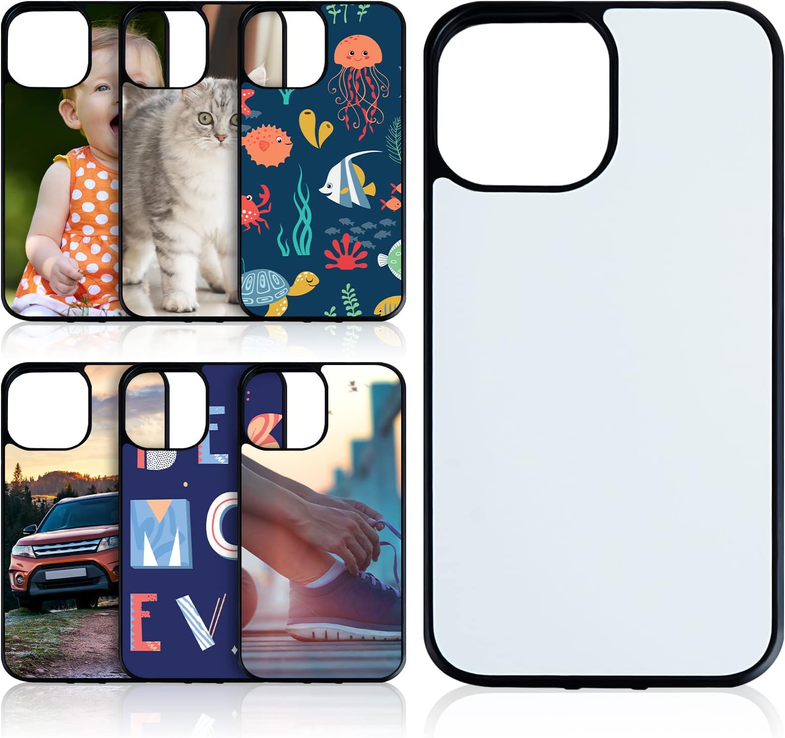 Amazon.com: Konohan 6 Pieces Sublimation Blank Phone Case Cover Blank ...