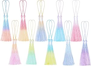 Amazon.com: 20 pcs Mini Bookmark Tassels for Keychain Making 10 Colors ...