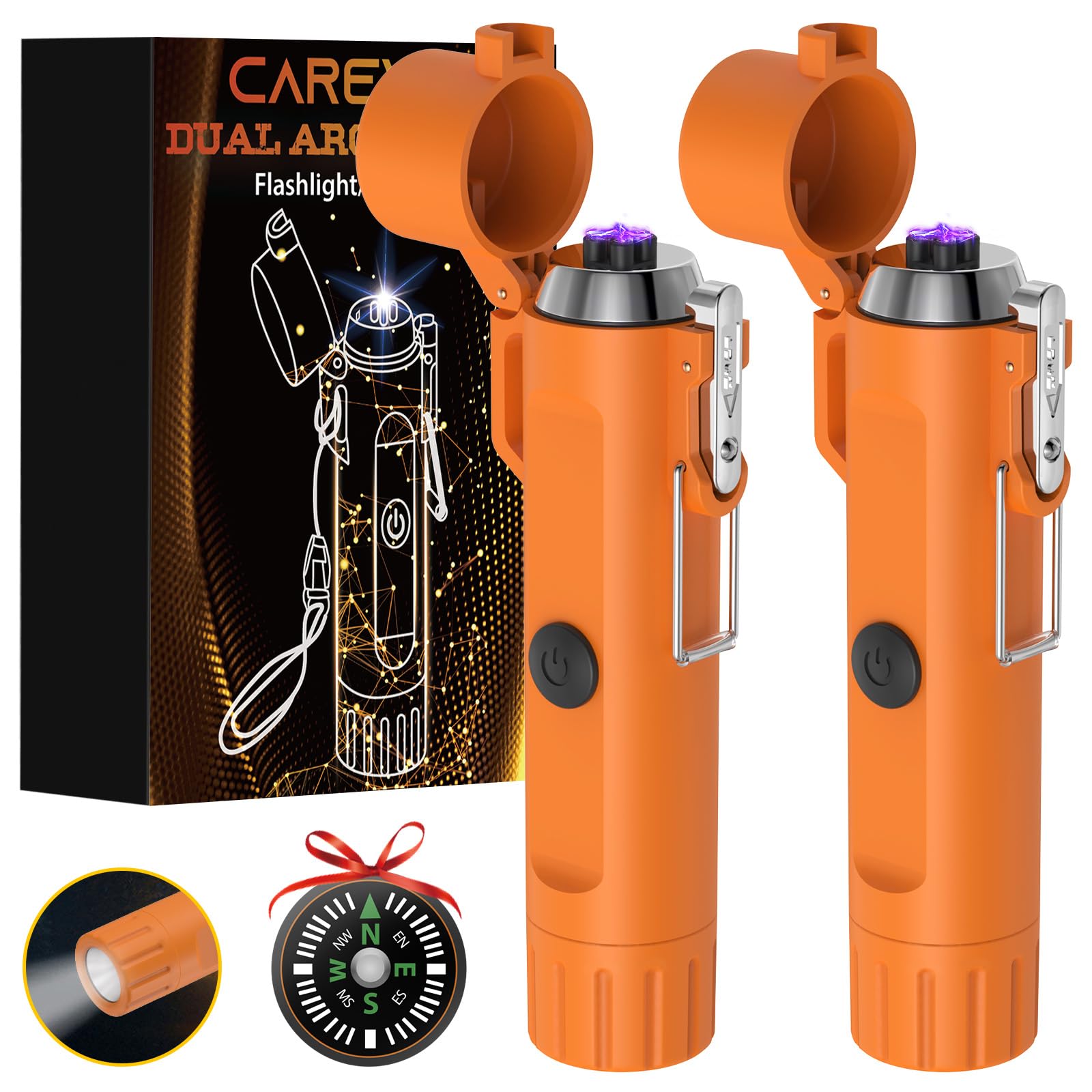 Amazon.com: Electric Waterproof Lighters Gifts for Men: 2 Pack LED ...