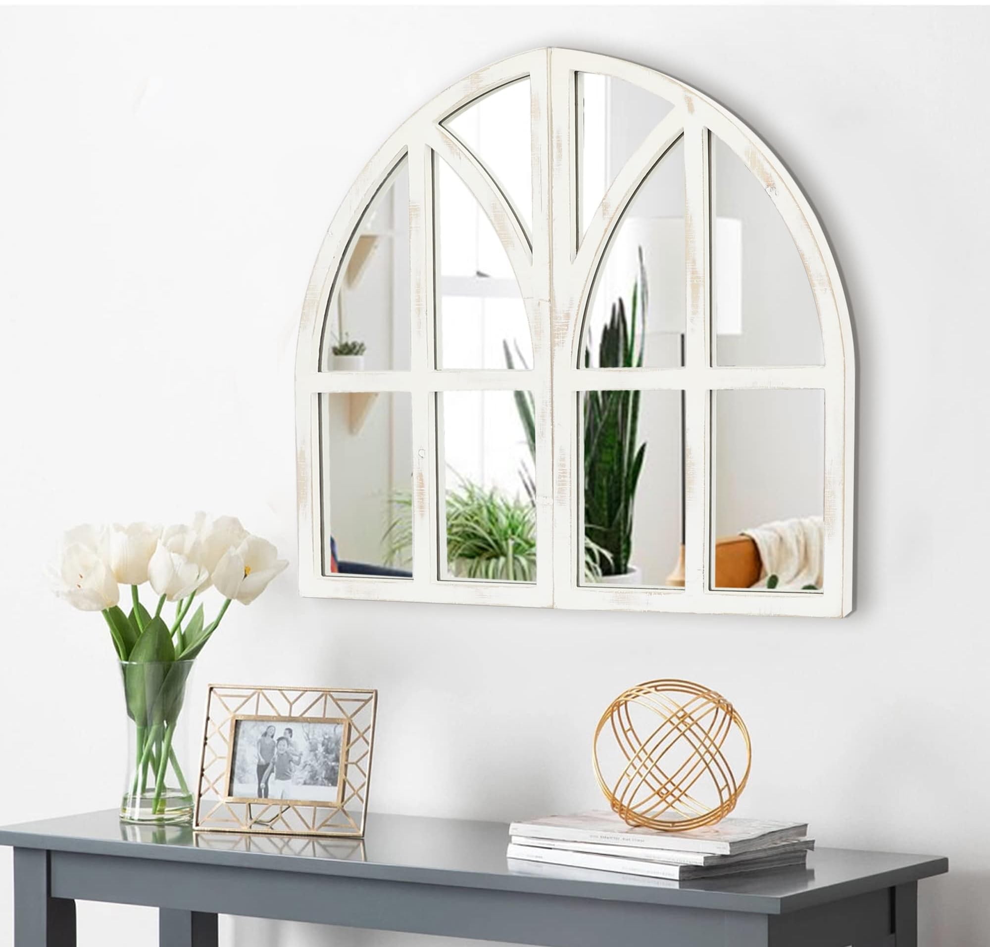 Amazon.com: Set of Two Arched Window Mirrors : Home & Kitchen
