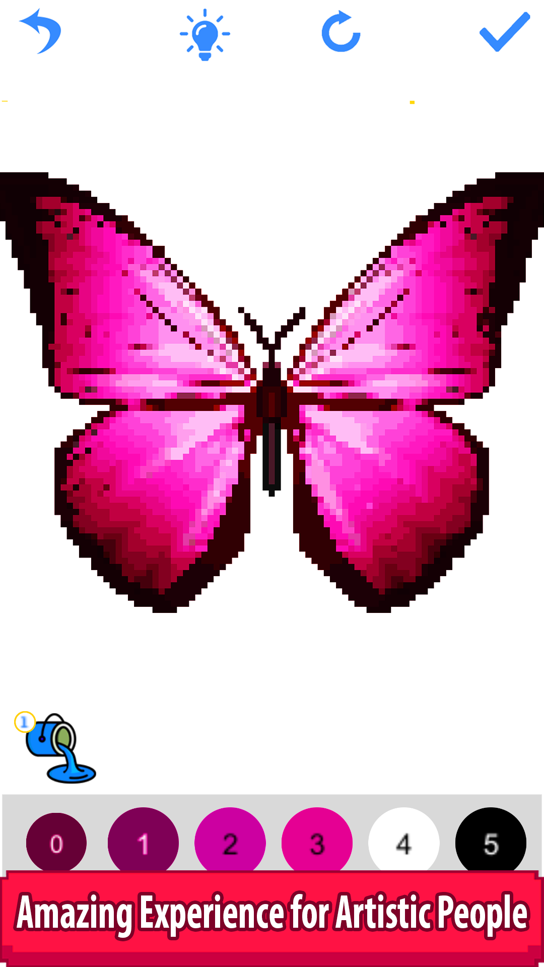 Butterfly Pixel Art - Paint by Number, Sandbox Coloring Pages - App on ...