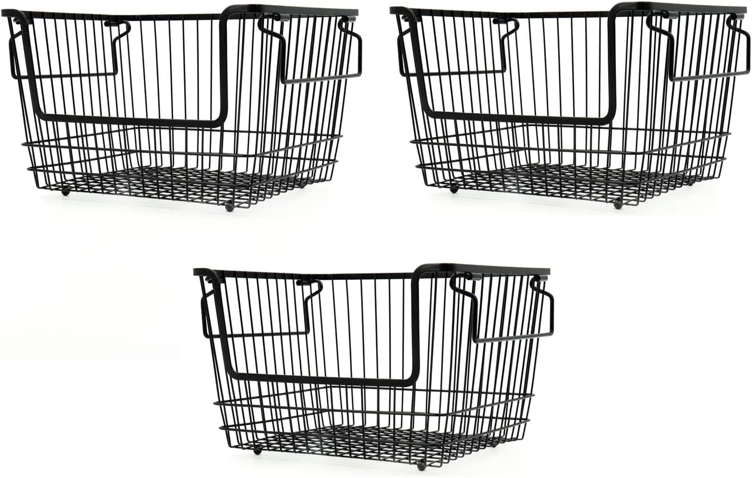 HOMION Large Stacking Basket Storage Veg Rack Stackers Shlef Multi ...