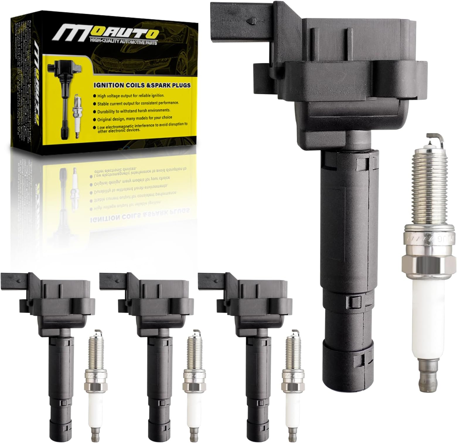 Amazon.com: MOAUTO Set of 4 Ignition Coils Pack UF658 A0001502580 & 4 ...