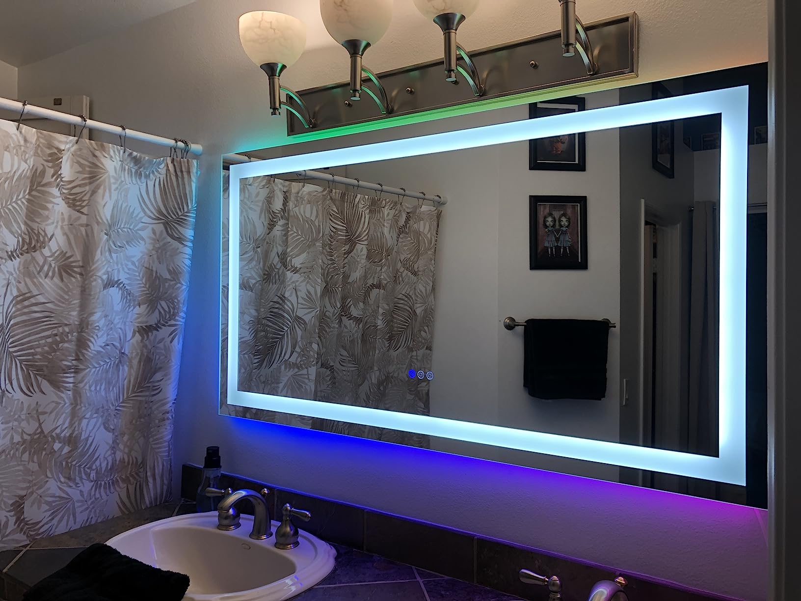 $19/mo - Finance LOAAO 72"X36" Inch RGB LED Bathroom Mirror with Lights ...