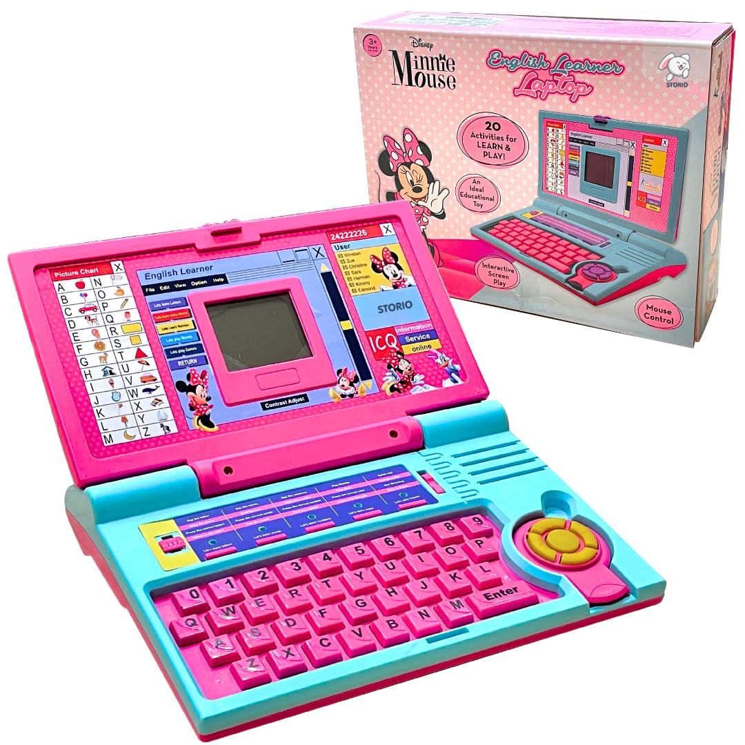 Storio Minnie Mouse Educational Computer Laptop Toy with Mouse|1 Year ...