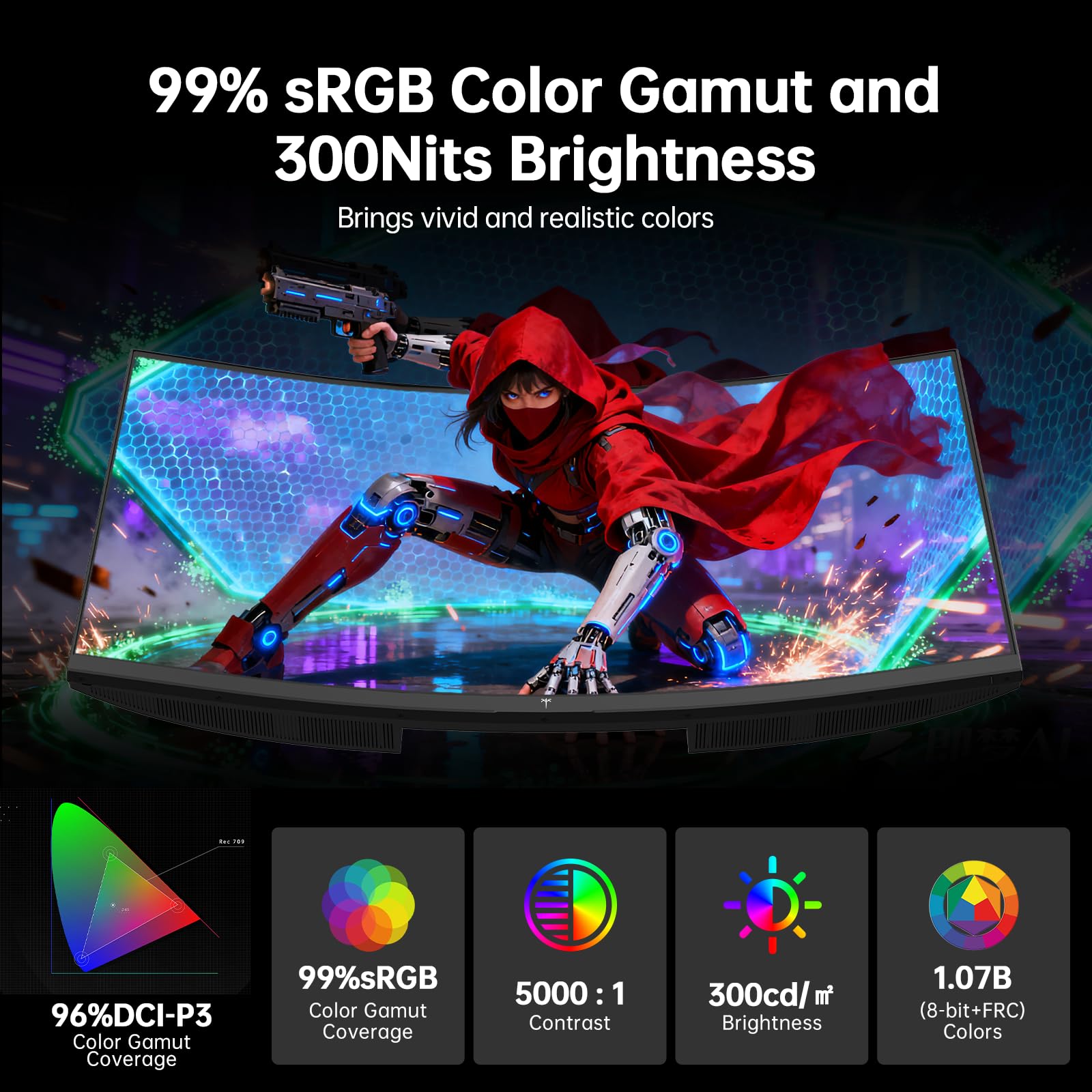 Snapklik.com : KTC 32 Inch Curved Gaming Monitor, 2K 180Hz Computer ...