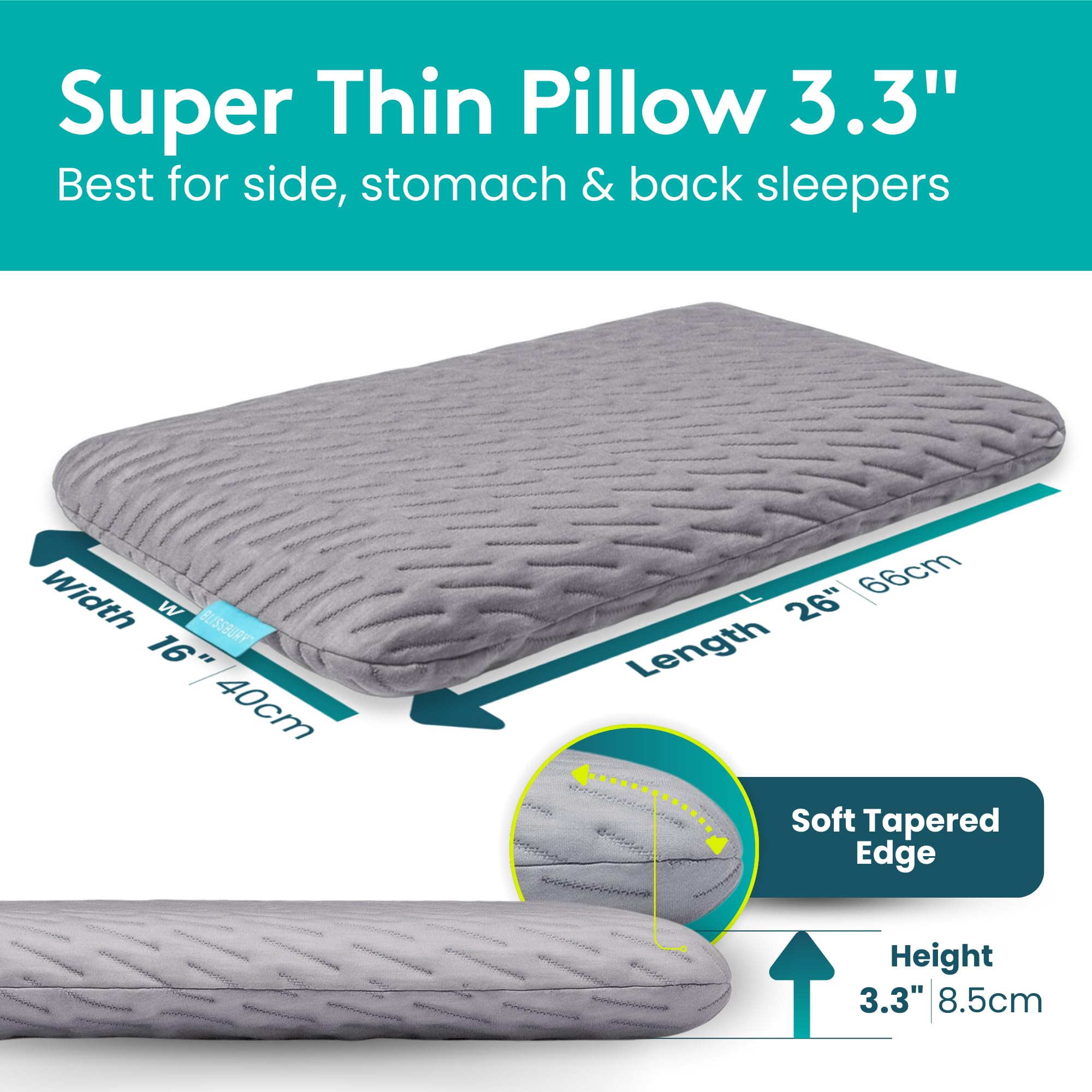 Snapklik.com : Stomach Sleeping Pillow - Thin Memory Foam Pillow For ...