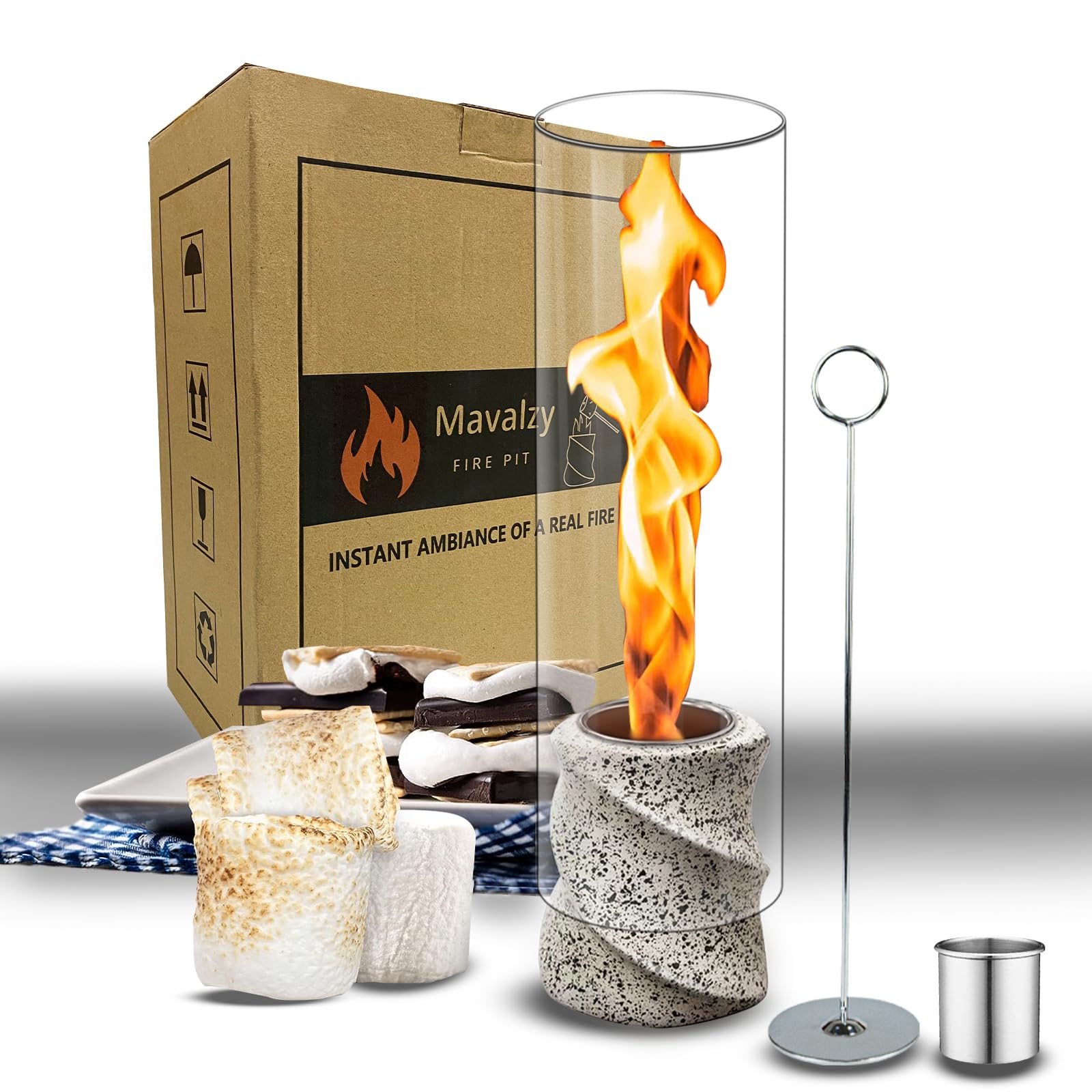 Table Top Firepit, Small Fire Pits for Outside Patio/Indoor Portable ...