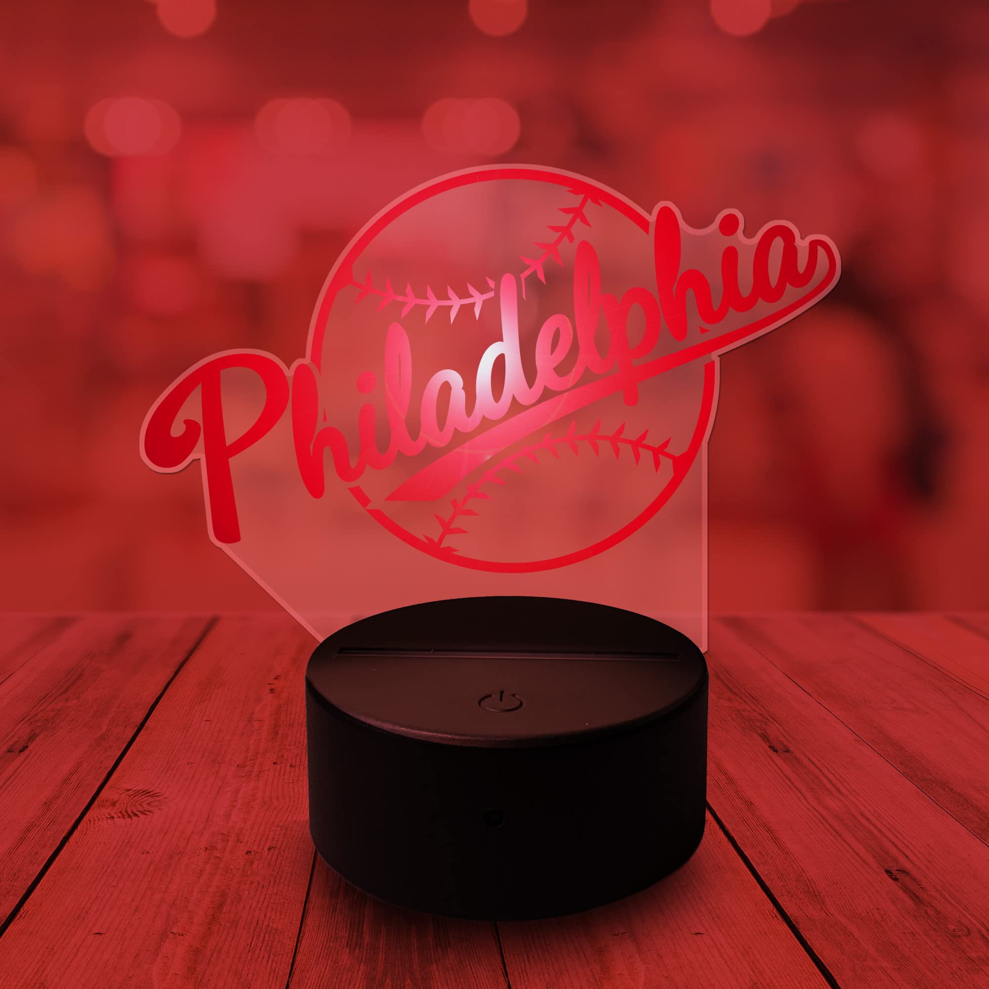 CLORURBANLIVE 3D Baseball Philadelphia Night Light 3D Illusion Lamp for ...