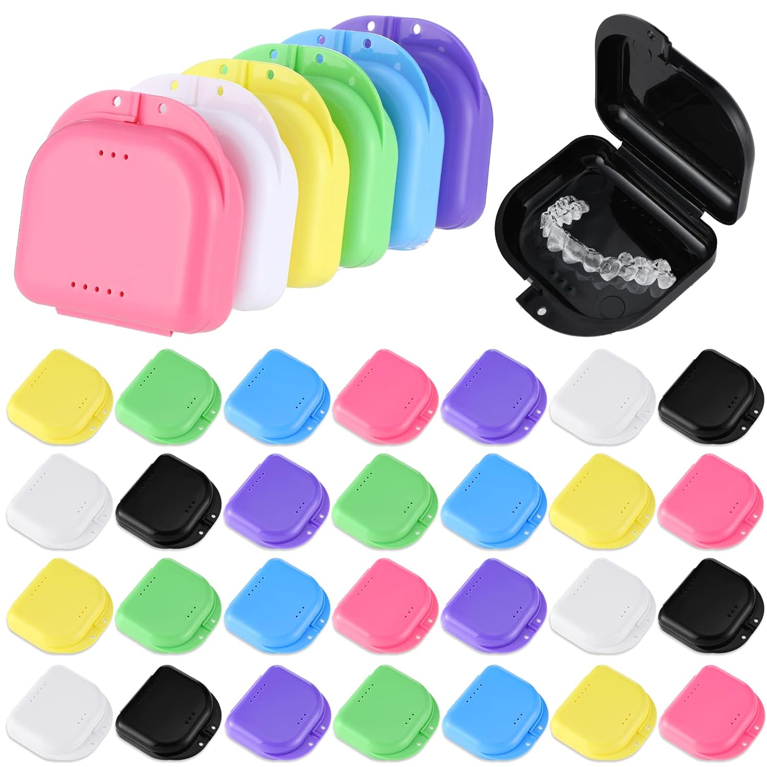 Amazon.com: Youyole 32 Pieces Retainer Case with Vent Holes Mouth Guard ...