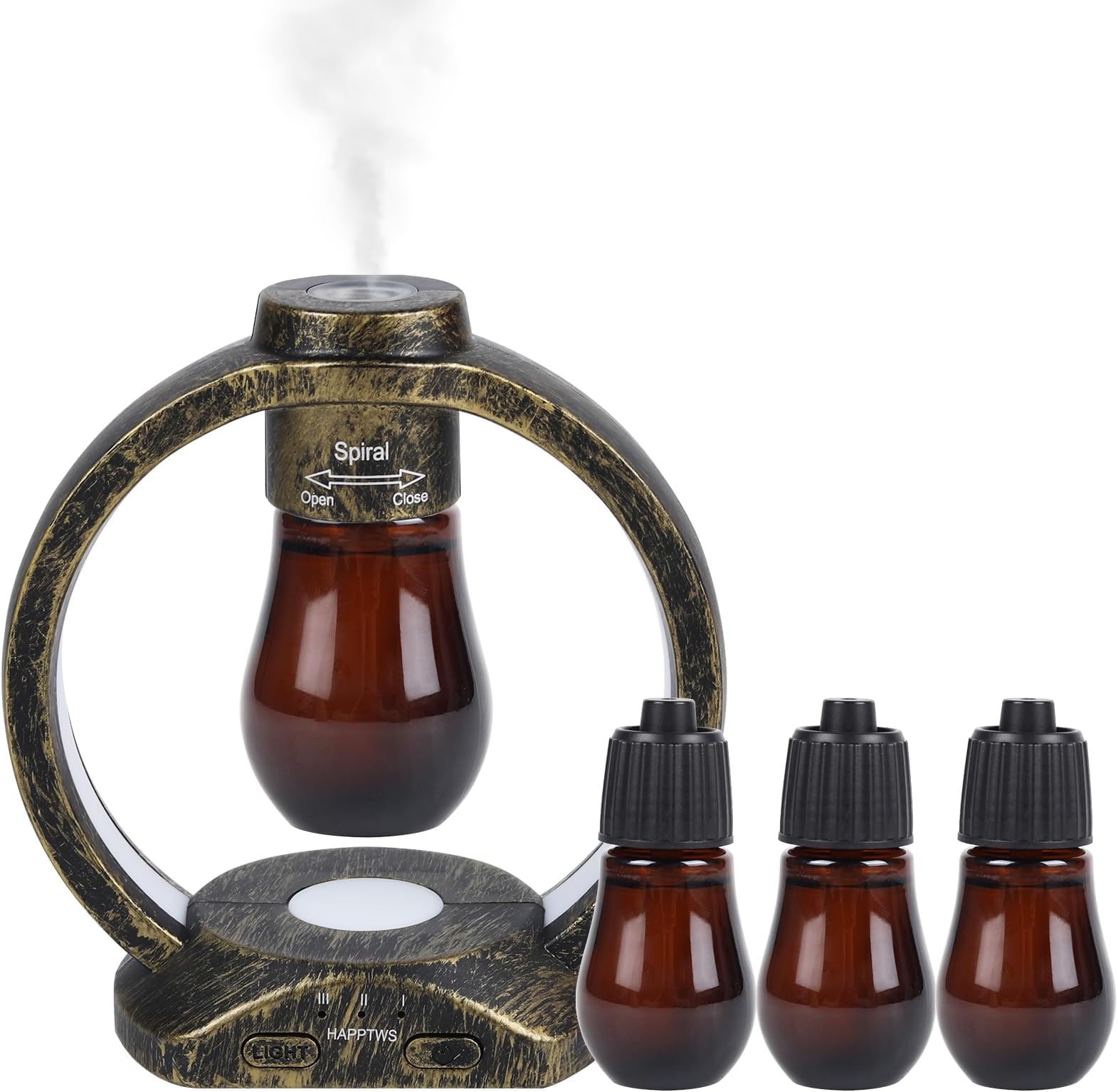 Amazon.com: HAPPTWS Essential Oil Diffuser - Waterless Diffuser 3 Timer ...