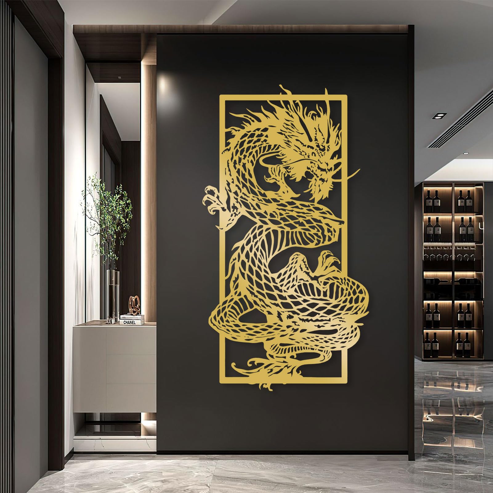 Amazon.com: Japanese Dragon Metal Wall Art, Metal Dragon Wall Decor ...
