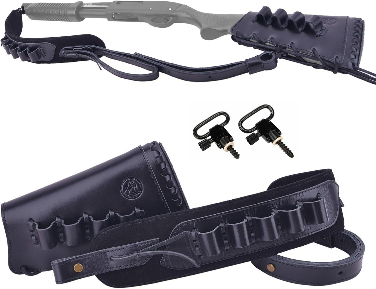 Amazon.com : Leather Gun Buttstock Cheek Rest Pad with Matched Sling ...