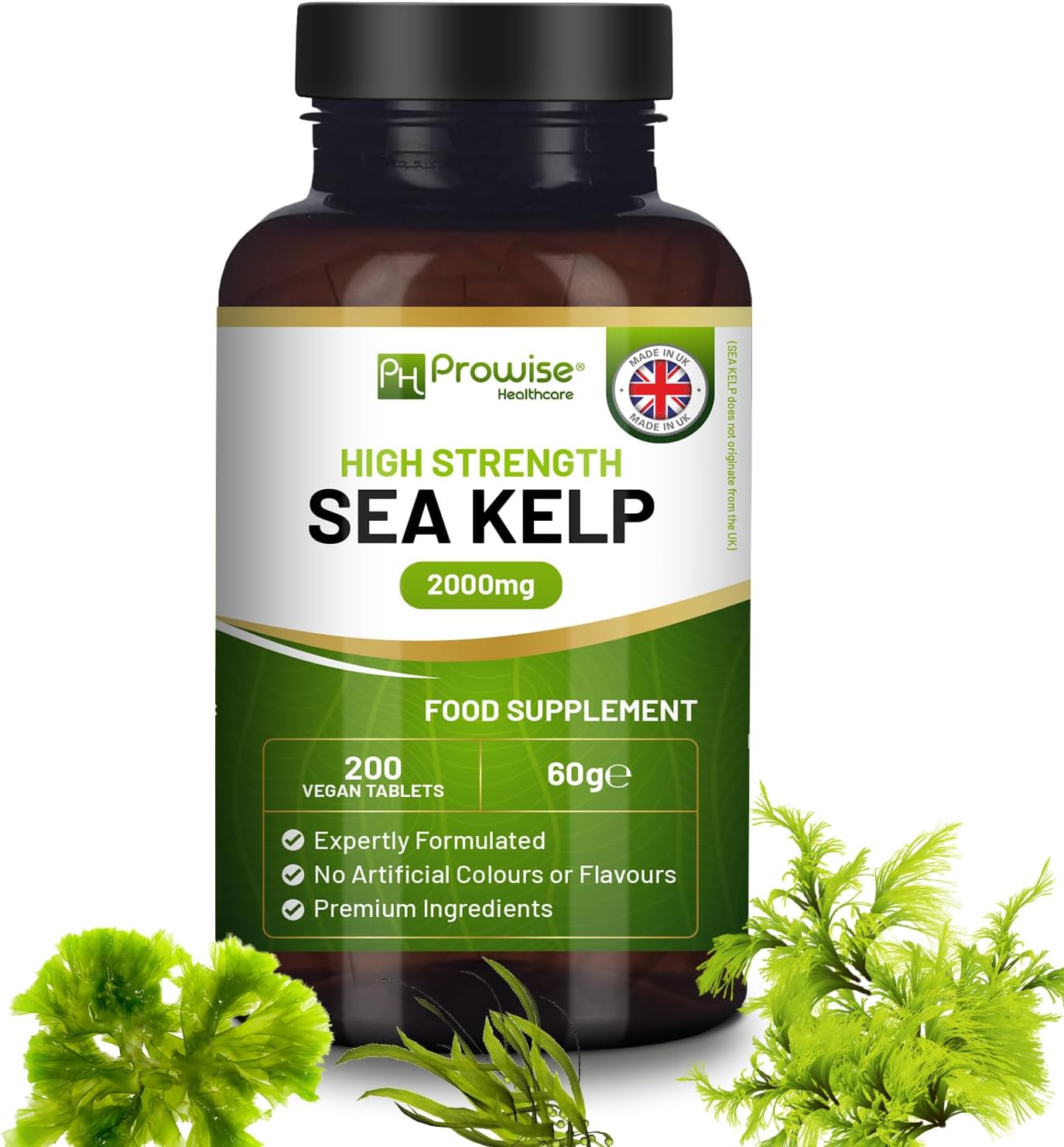 Amazon.com: Sea Kelp 2000mg 200 Vegan Tablets | Natural Source of ...