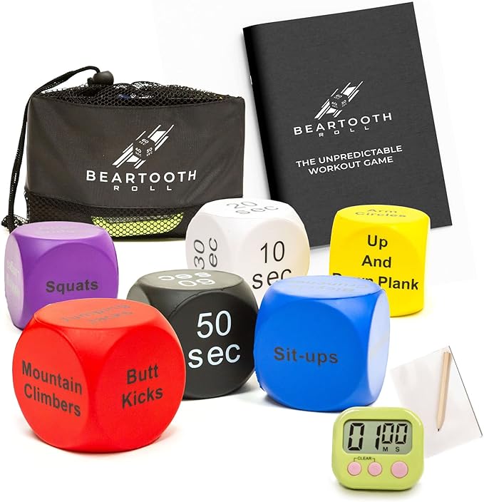 Amazon.com: Beartooth Roll 6 Exercise Dice Workout Games | Physical ...