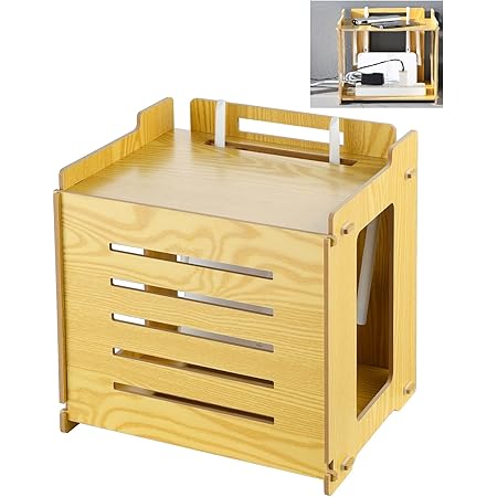 Amazon.com: BEARUT Wooden Wireless WiFi Router Storage Box Modem Router ...