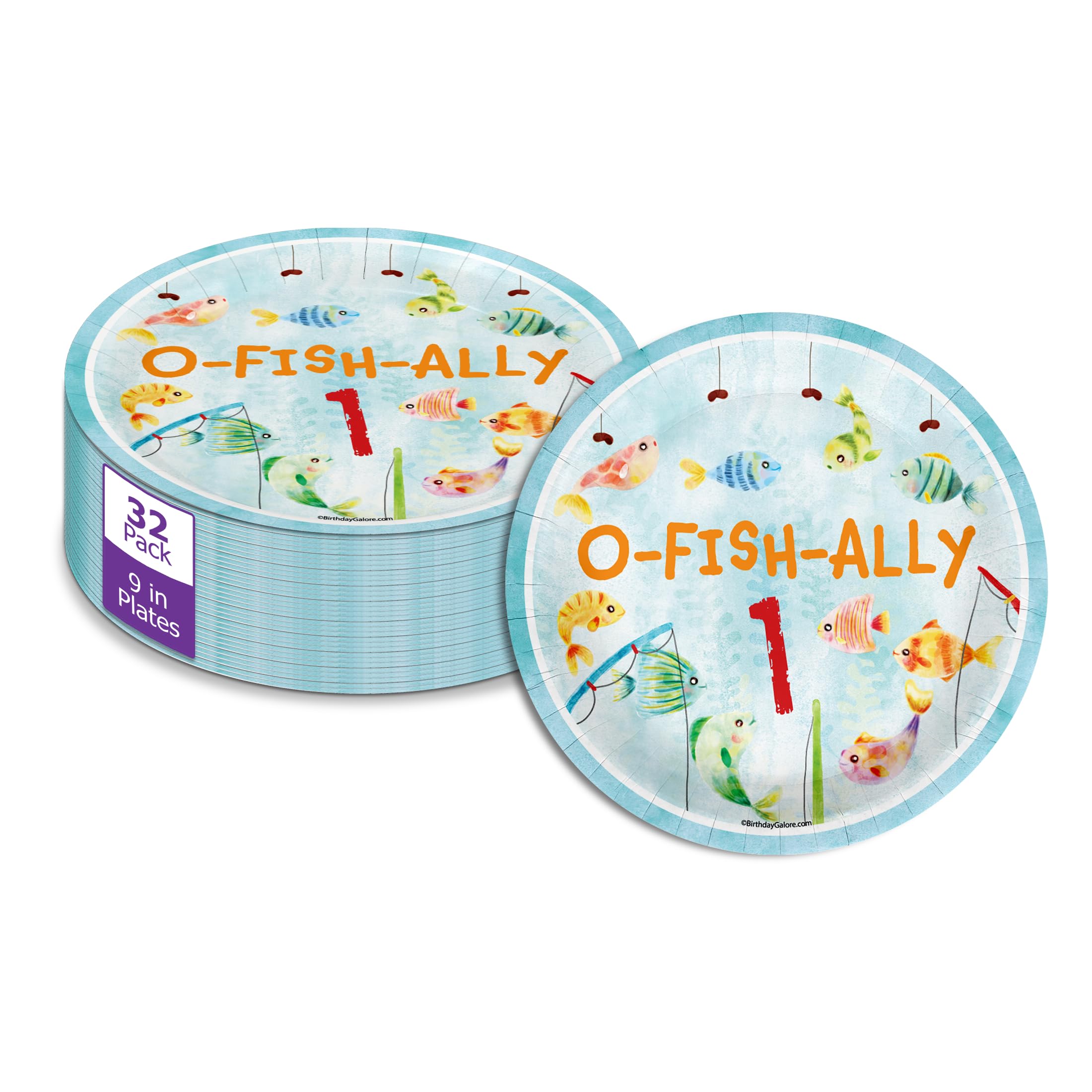 Amazon.com: Ofishally One Fishing 1st Birthday Party Supplies Large 9 ...
