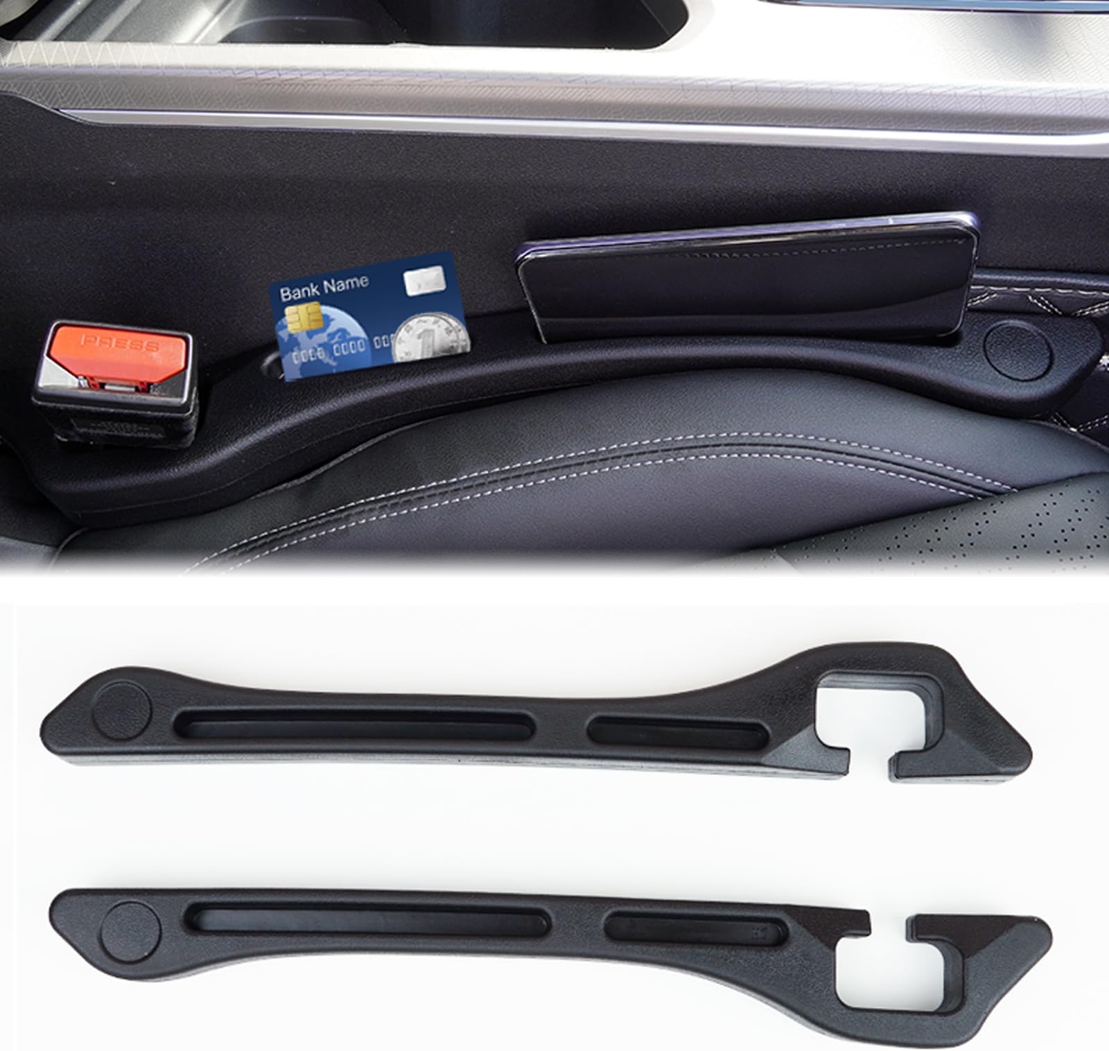 Amazon.com: URUOH Car Seat Gap Filler, 2 PCS Car Gap Filler Organizer ...