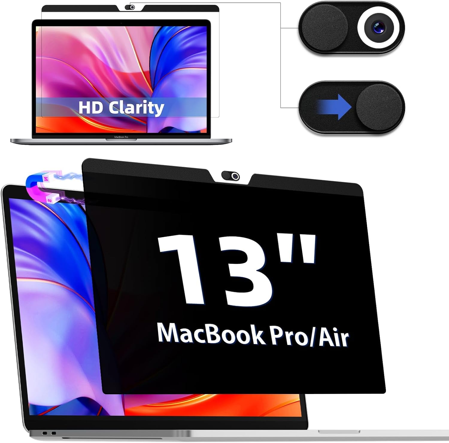 IPROKKO Privacy Screen Filter for MacBook Pro 13 Inch (2016-2022,M1,M2 ...