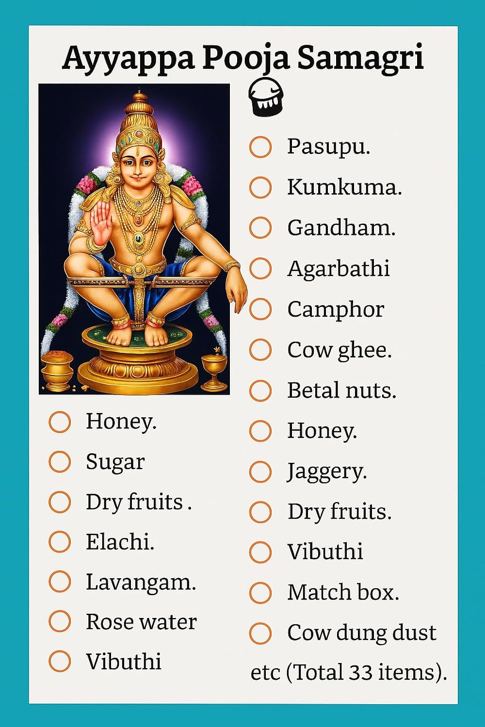 Ayyappa Irumudi & Padi Puja Set | Complete Kit with Sacred Essentials ...