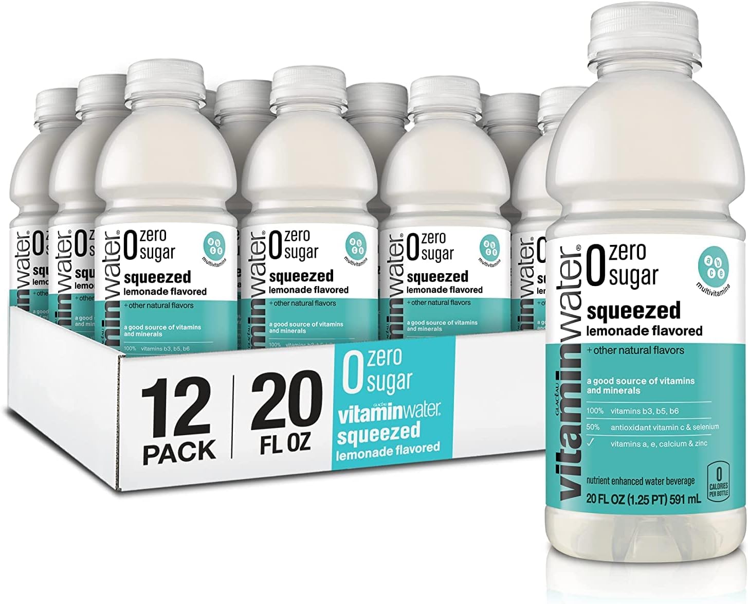 Amazon.com: Vitamin Water ZERO Sugar - Squeezed - Lemonade | 20 Fl Oz ...