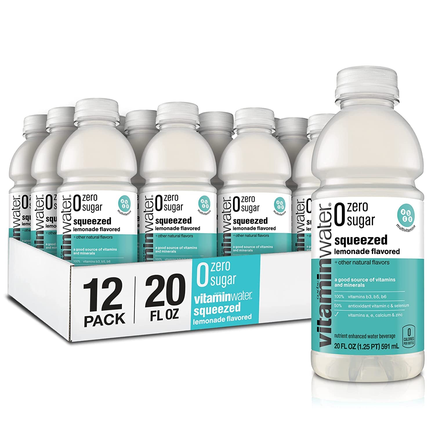 Amazon.com: Vitamin Water ZERO Sugar - Squeezed - Lemonade | 20 Fl Oz ...
