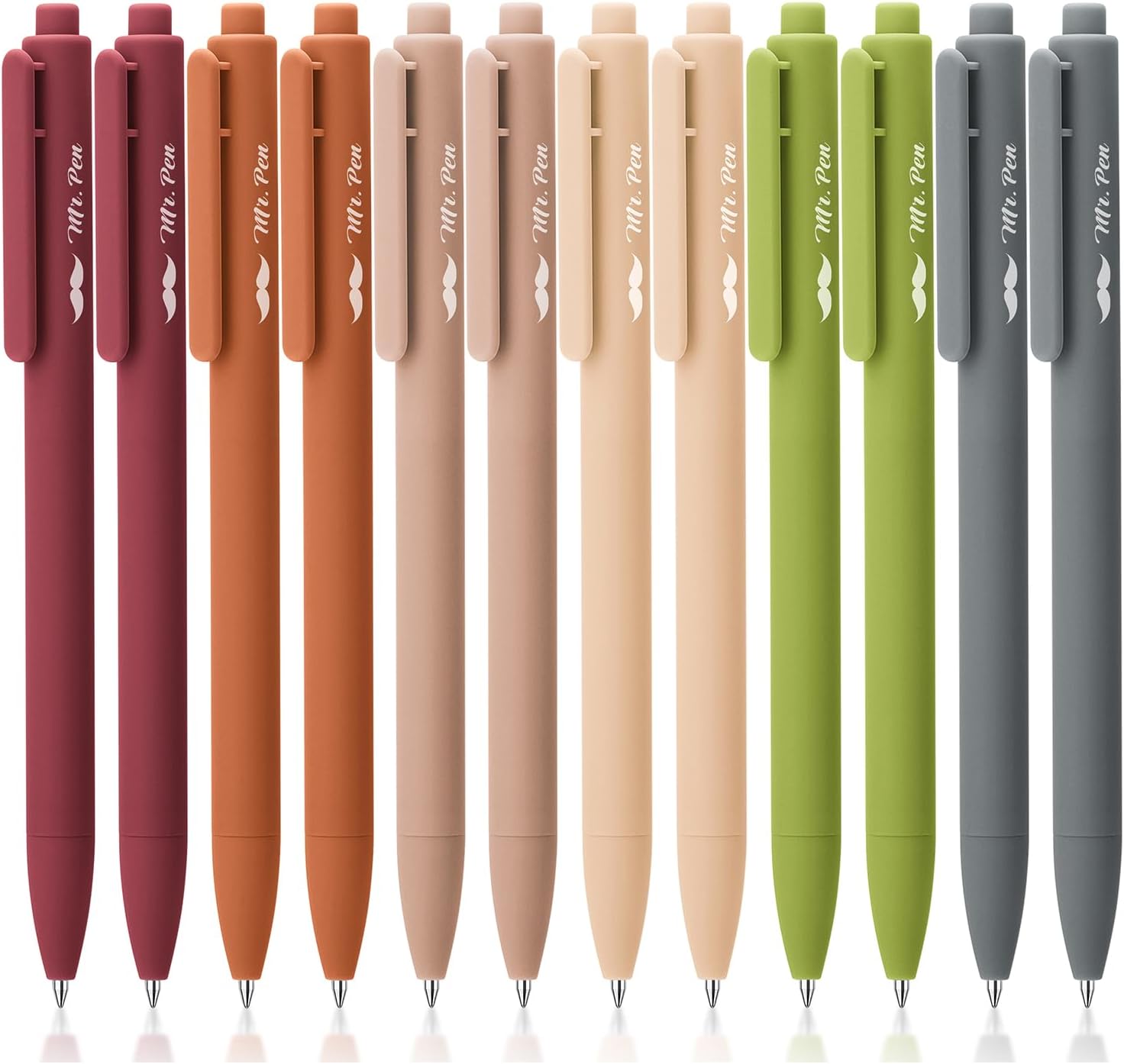 Amazon.com: Mr. Pen- Retractable Gel Pens, 12 Pack, Black Ink, Natural Earthy Barrels Gel Pens ...