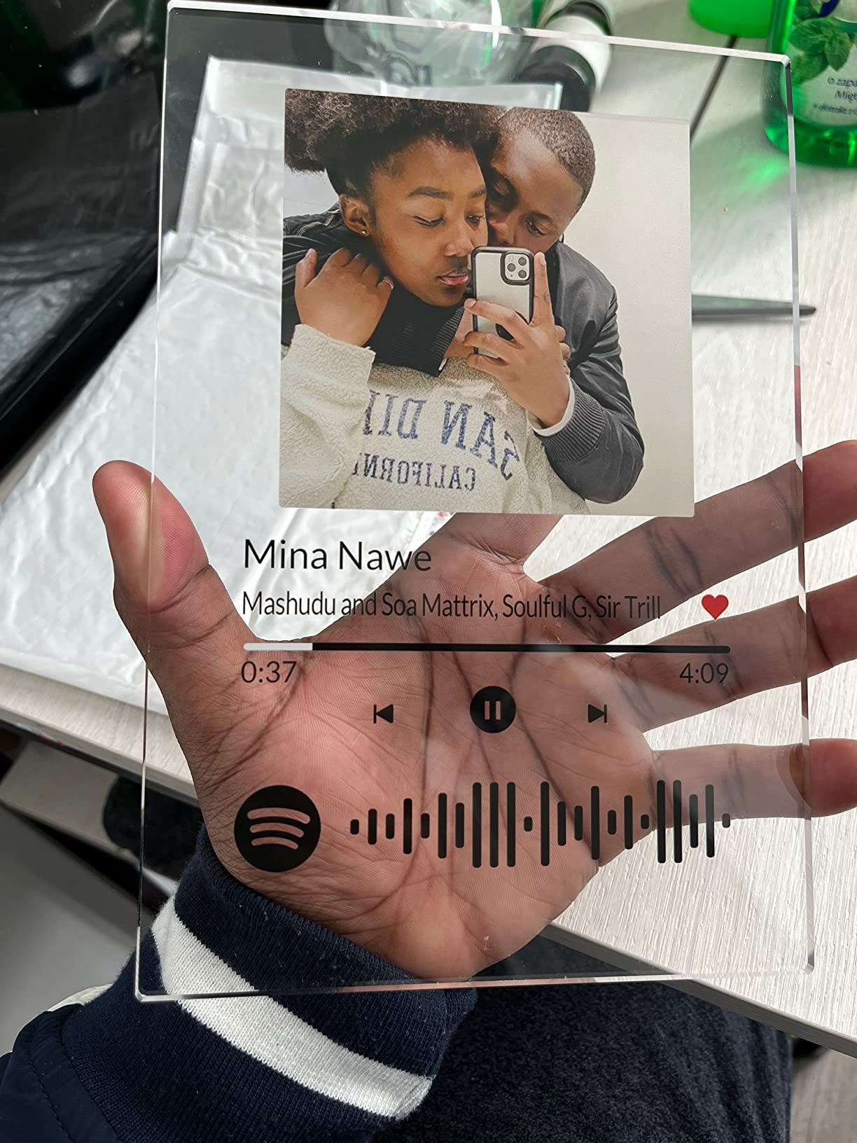 Spotify Plaque Personalised, Music Code Frame Custom Song Glass Art ...