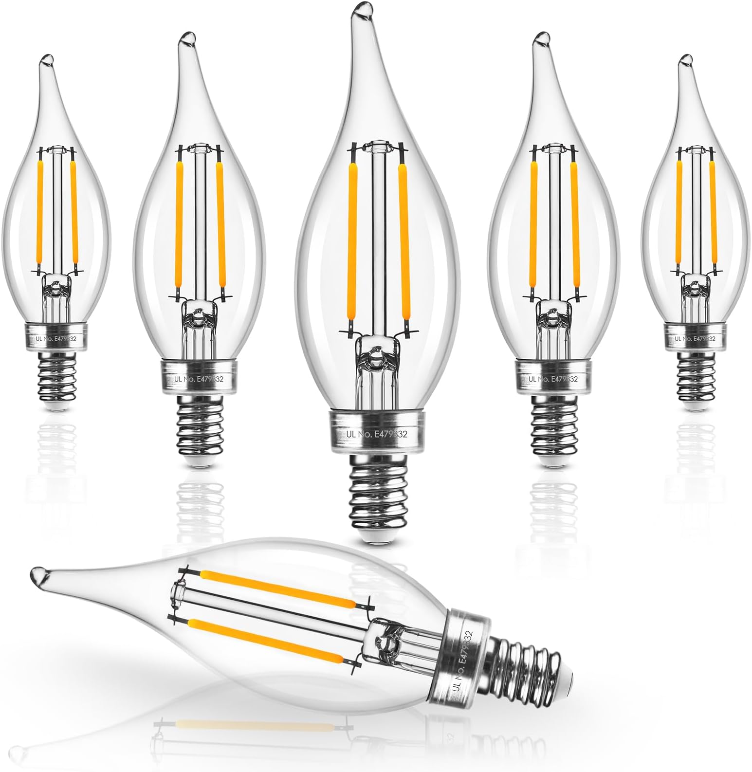 Hizashi E12 Candelabra Bulbs 40 watt Equivalent, 90+ CRI Dimmable E12 ...