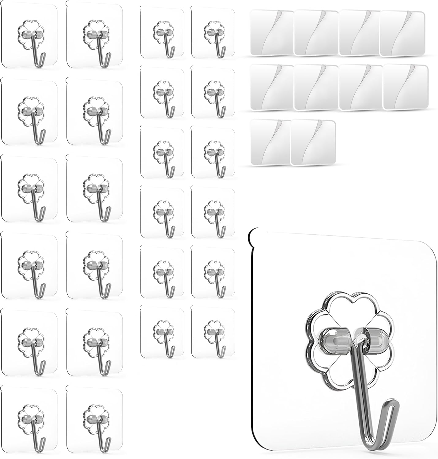 Amazon.com: 34-Pack Heavy Duty Adhesive Hooks for Hanging - 12 Large ...