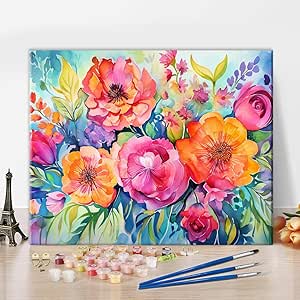 TISHIRON Blumen Malen nach Zahlen Erwachsene, Blumen Malen nach Zahlen Sets, Malen nach Zahlen ...