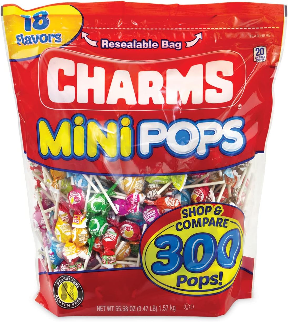 Amazon.com : Charms (1) Bag Blow Pop Bubble Gum Filled Pops - 2 Treats ...