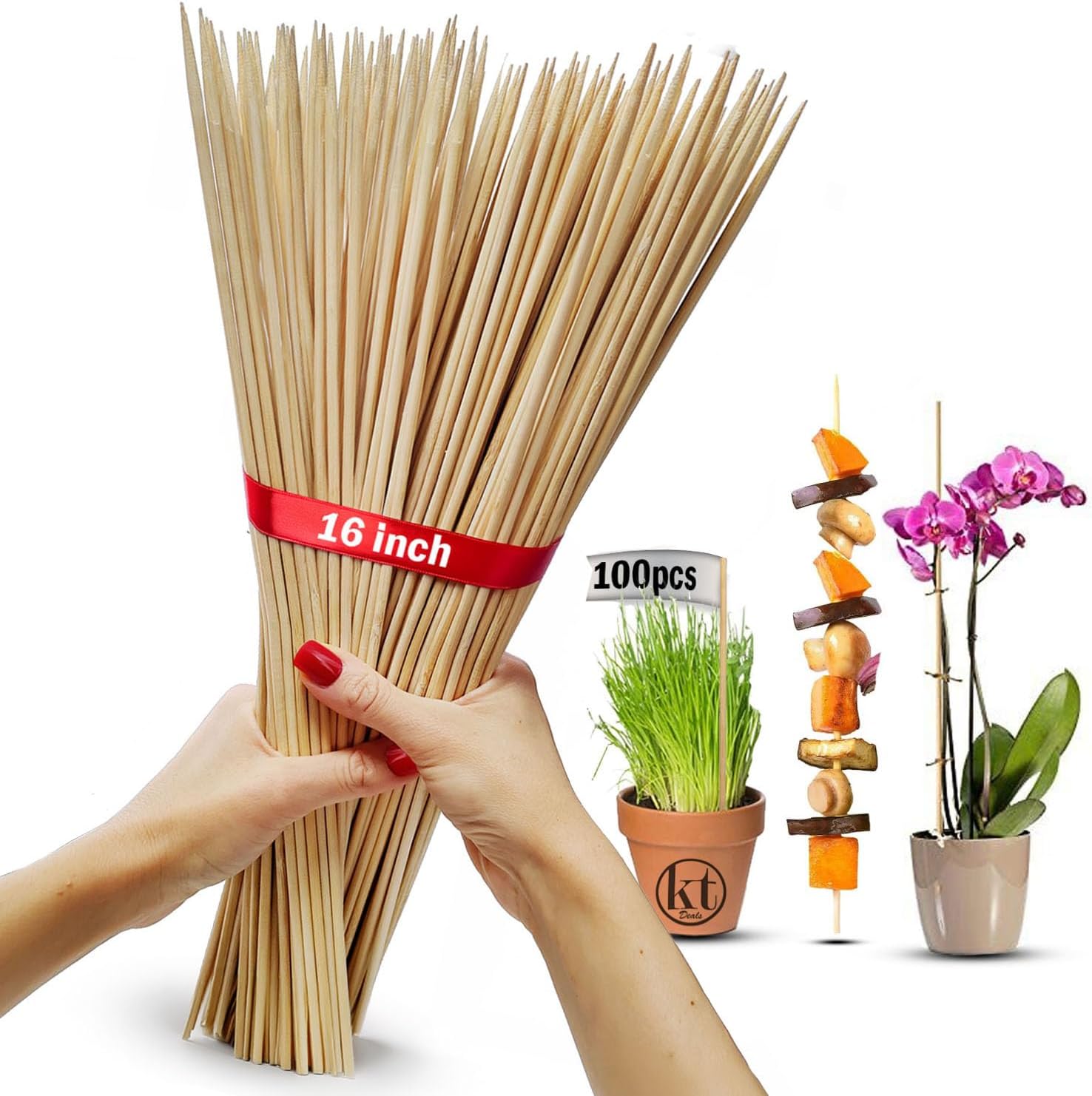 Amazon.com : Frcctre 200 Pack 16 Inches Bamboo Plant Stakes, Bamboo ...