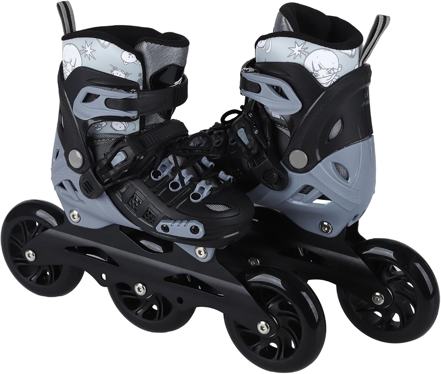 VEZLOPUS Patines en línea, 3 ruedas de 3.937 in 4 tamaños ajustables en ...