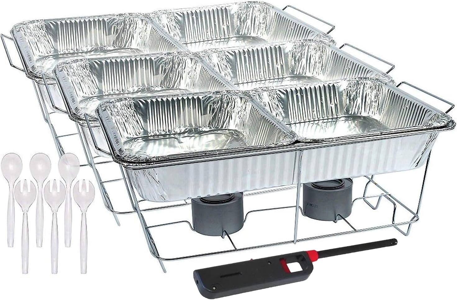 Amazon.com: Disposable Chafing Dish Buffet Set Food Warming Trays - 3 ...