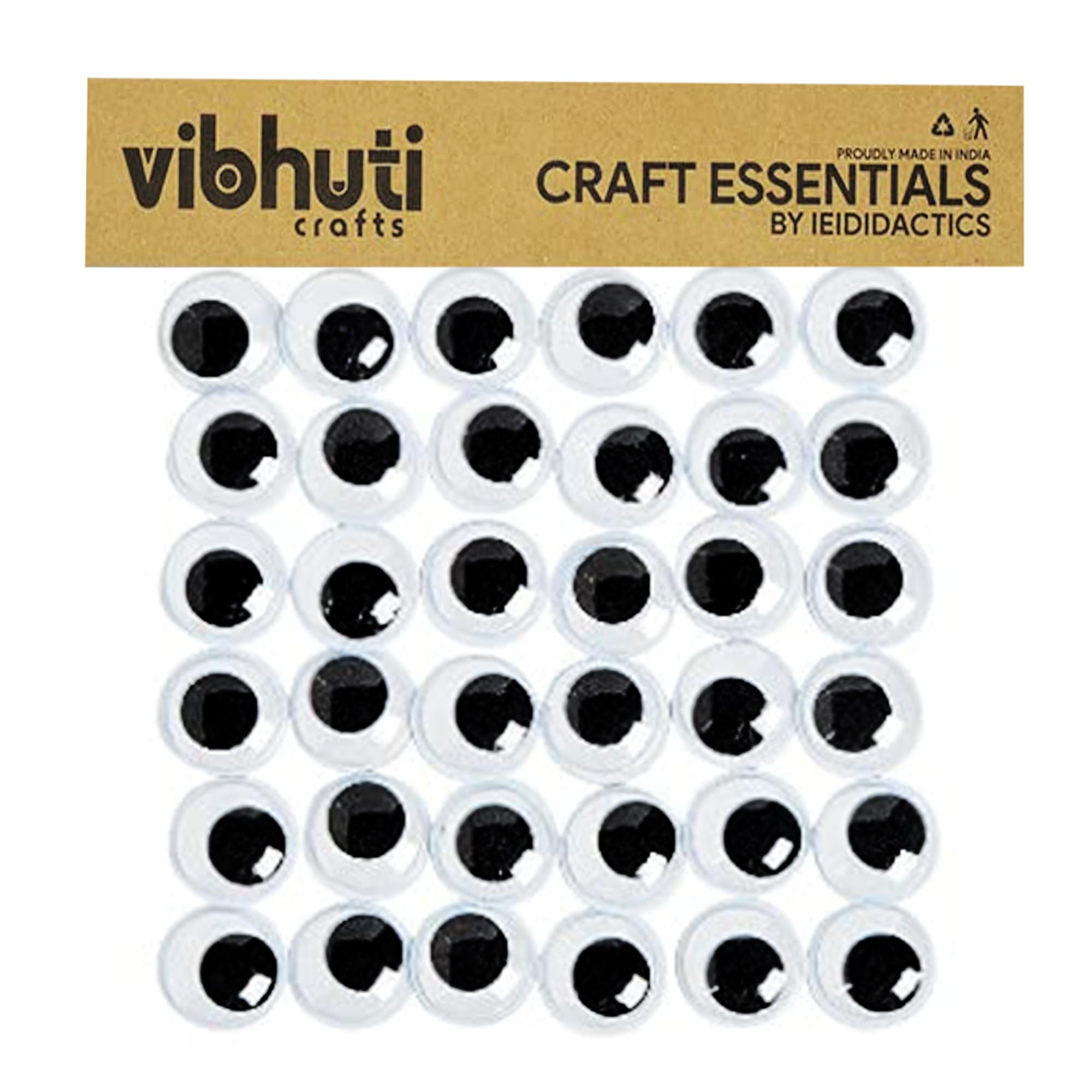 VibhutiCrafts Googly Eyes for Craft – 16mm Big Size, Pack of 100 – Easy ...