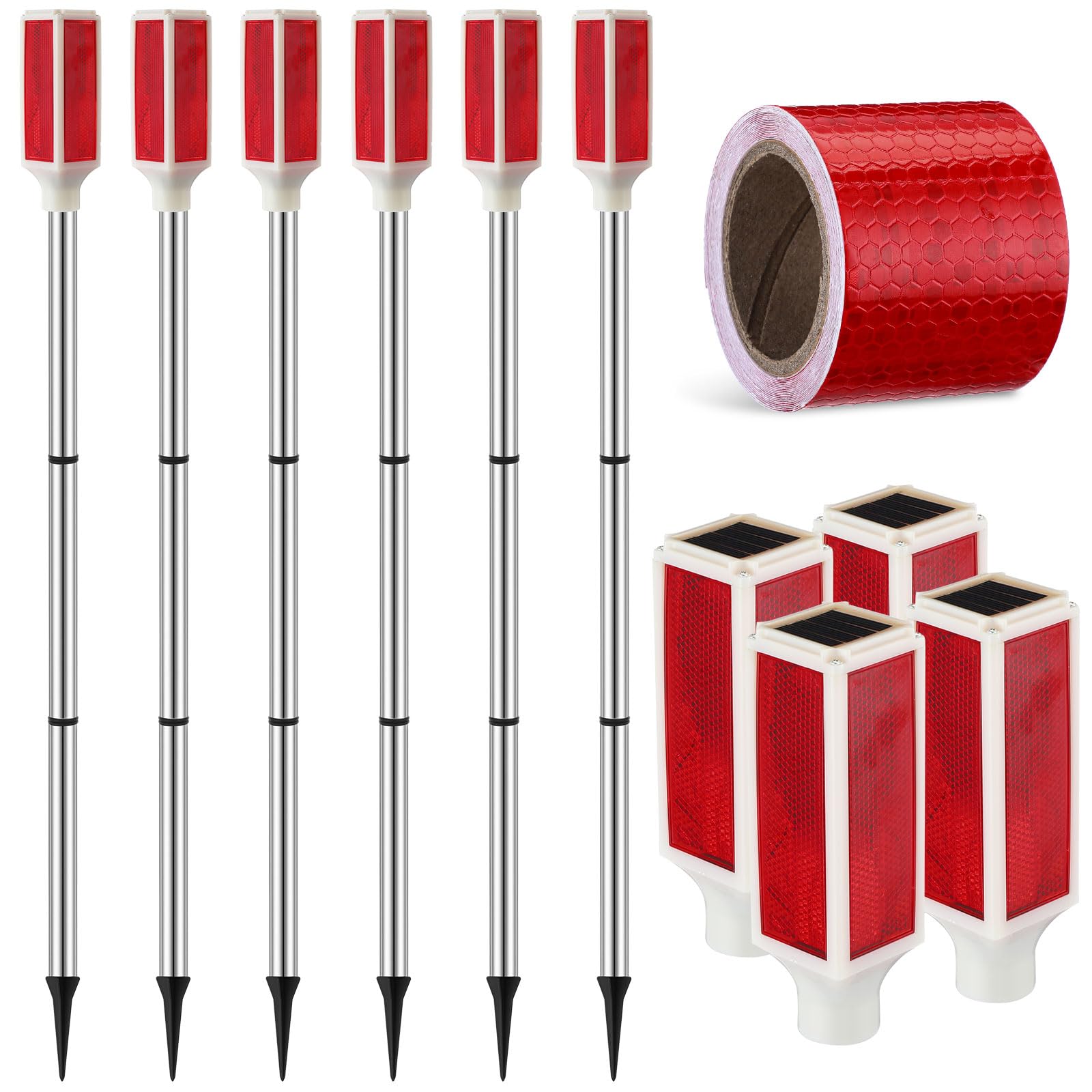 Snapklik.com : Macarrie 6 Pcs Solar Powered Driveway Markers Reflector ...