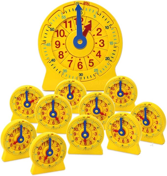 Learning Resources 24 Hour Number Line Clock Classroom Set. Kids ...