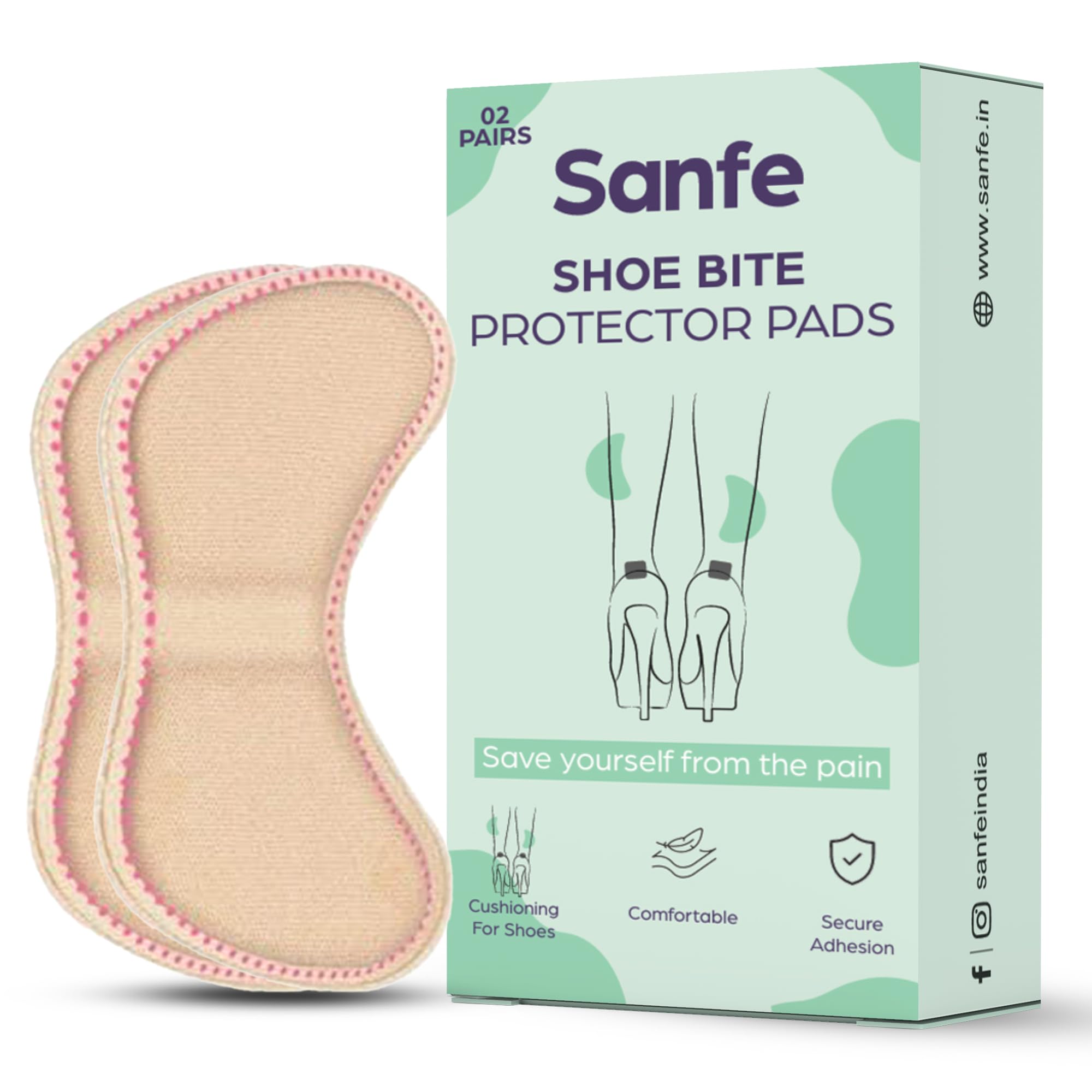 Sanfe Shoe Bite Protector Pads | Reusable Soft Shoe Inserts, Heel Grip ...