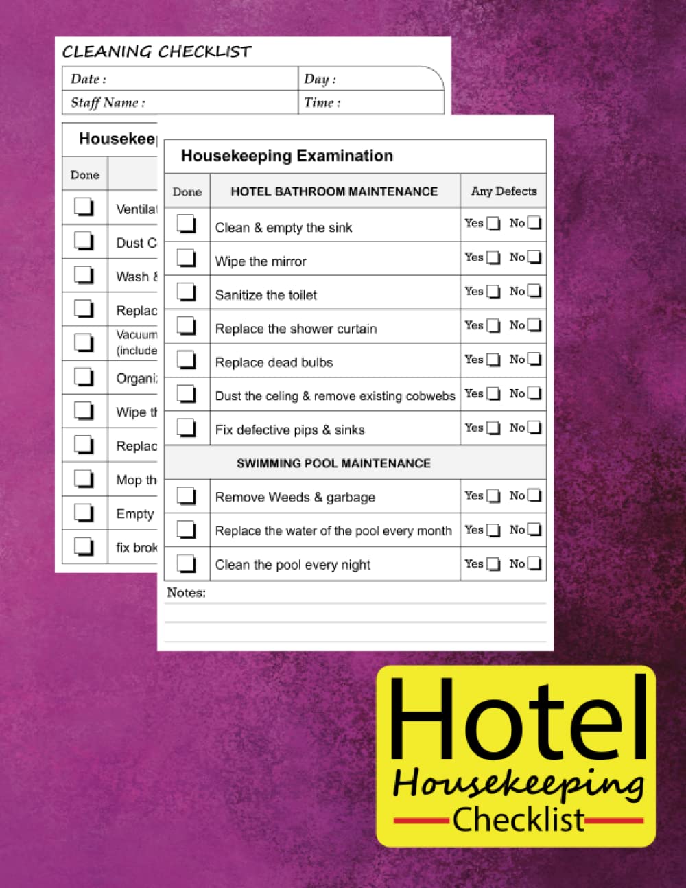 Hotel Housekeeping Checklist: Daily & Weekly Cleaning Schedule house ...