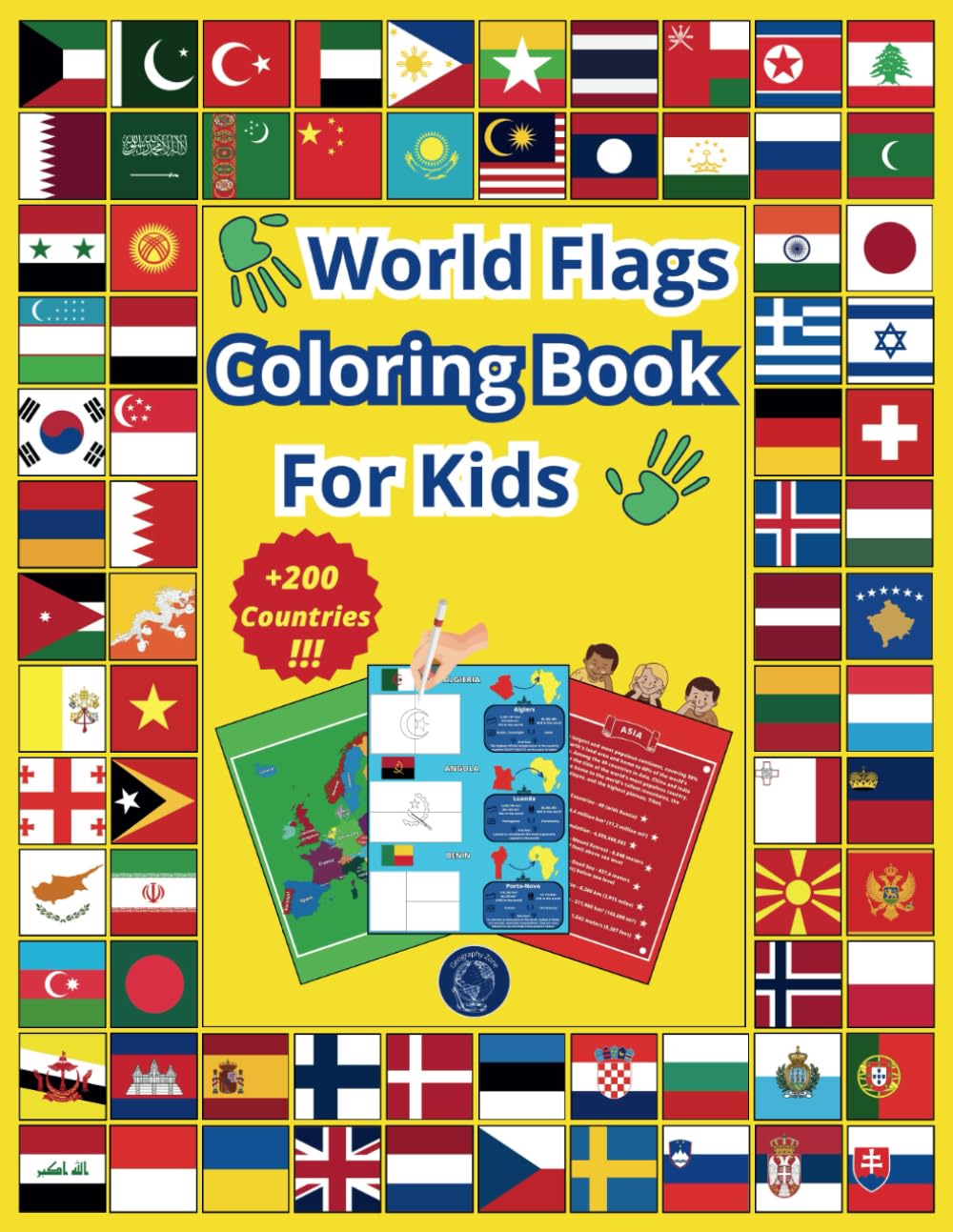 World Flags Coloring Book for Kids: All Countries of the World Activity ...