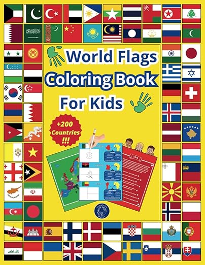 World Flags Coloring Book for Kids: All Countries of the World Activity ...